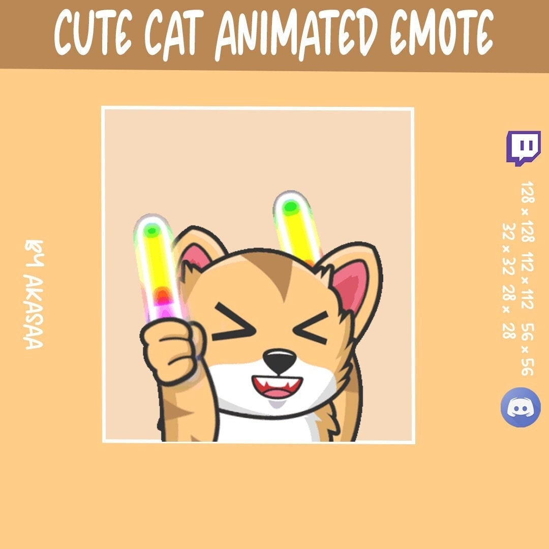 CUTE DACE CAT Animated Emote for Twitch and Discord - Etsy