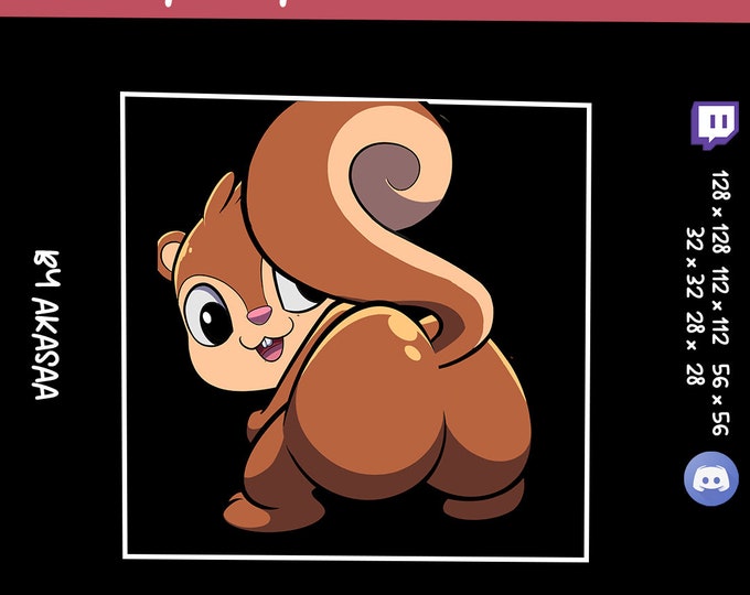 Squirrel Twerking Animated Emote | Twitch Emote | Discord Emote | Discord Sticker . - Etsy