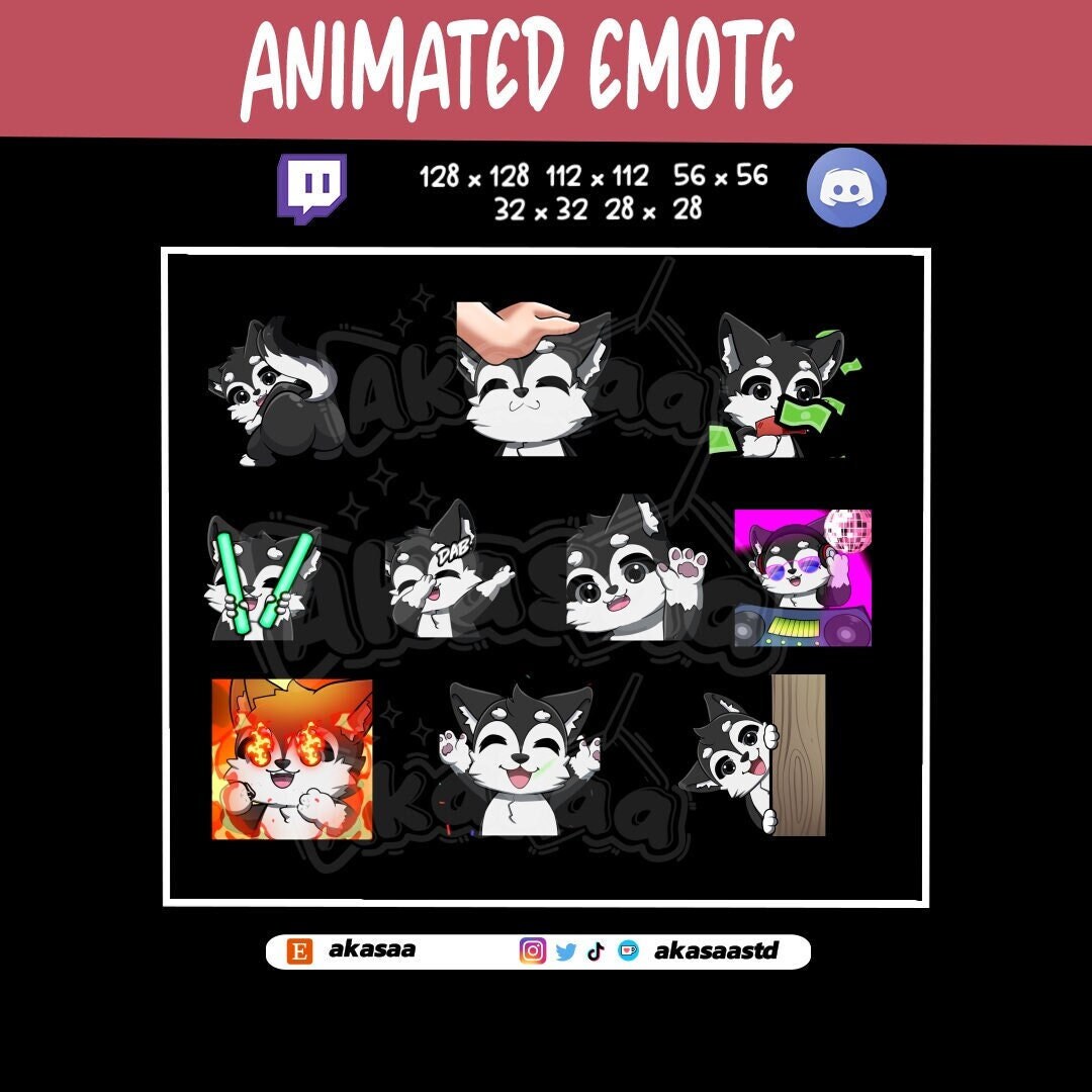 Bunddle Husky Dog Animated Emote | Twitch Emote | Discord Emote ...