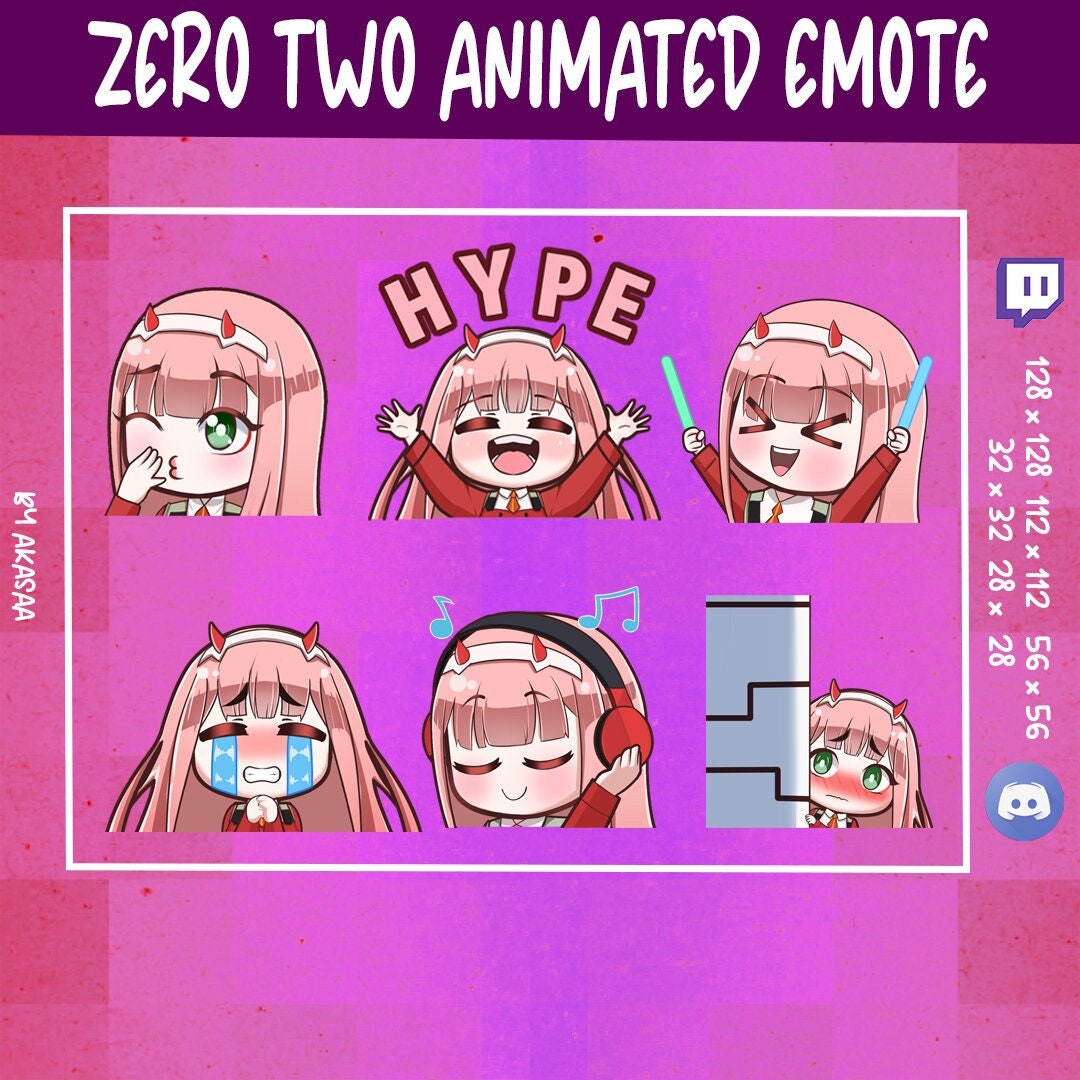 ZEROTWO hide ANIMATED EMOTE for twitch and discord Art & Collectibles ...