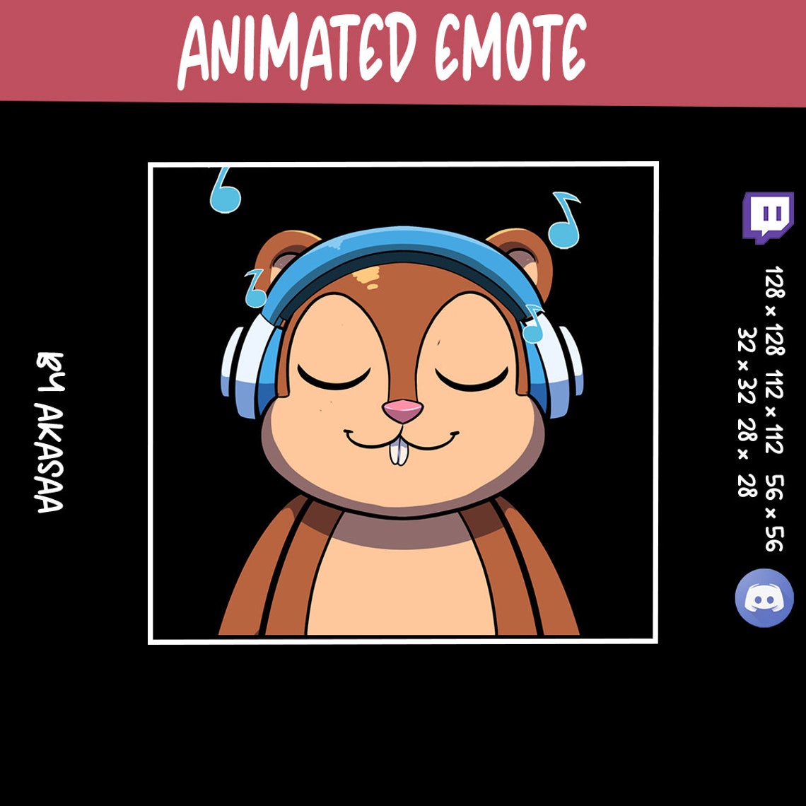 Squirrel Vibing Animated Emote | Twitch Emote | Discord Emote | Discord Sticker . - Etsy