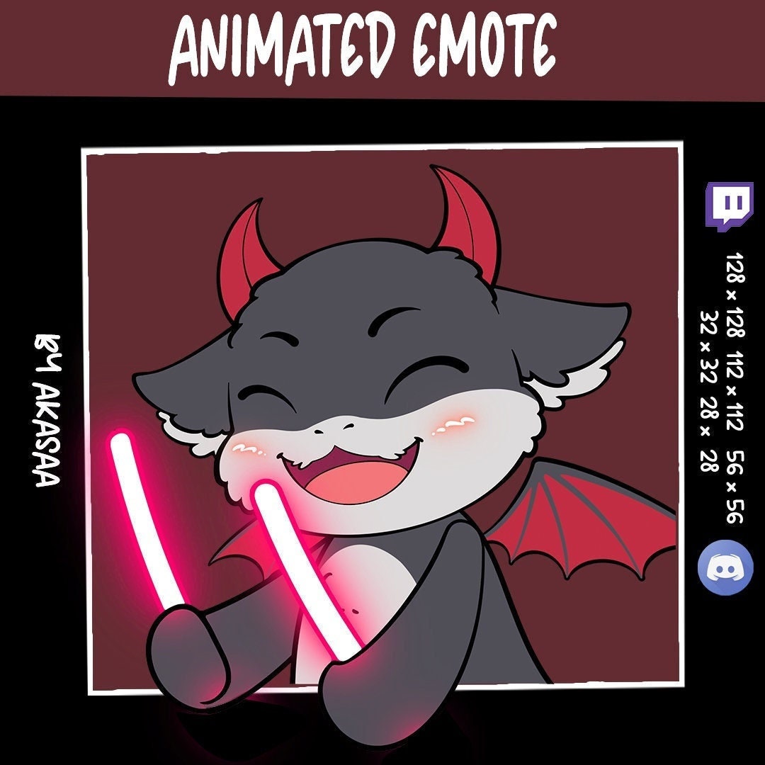 Cute Dragon Cheer Dance Animated Emote | Twitch Emote | Discord Emote ...