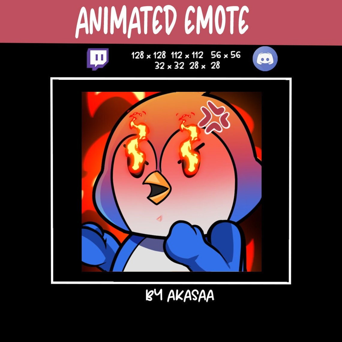 Cute Penguin Angry Animated Emote Twitch Emote Discord Emote Discord ...