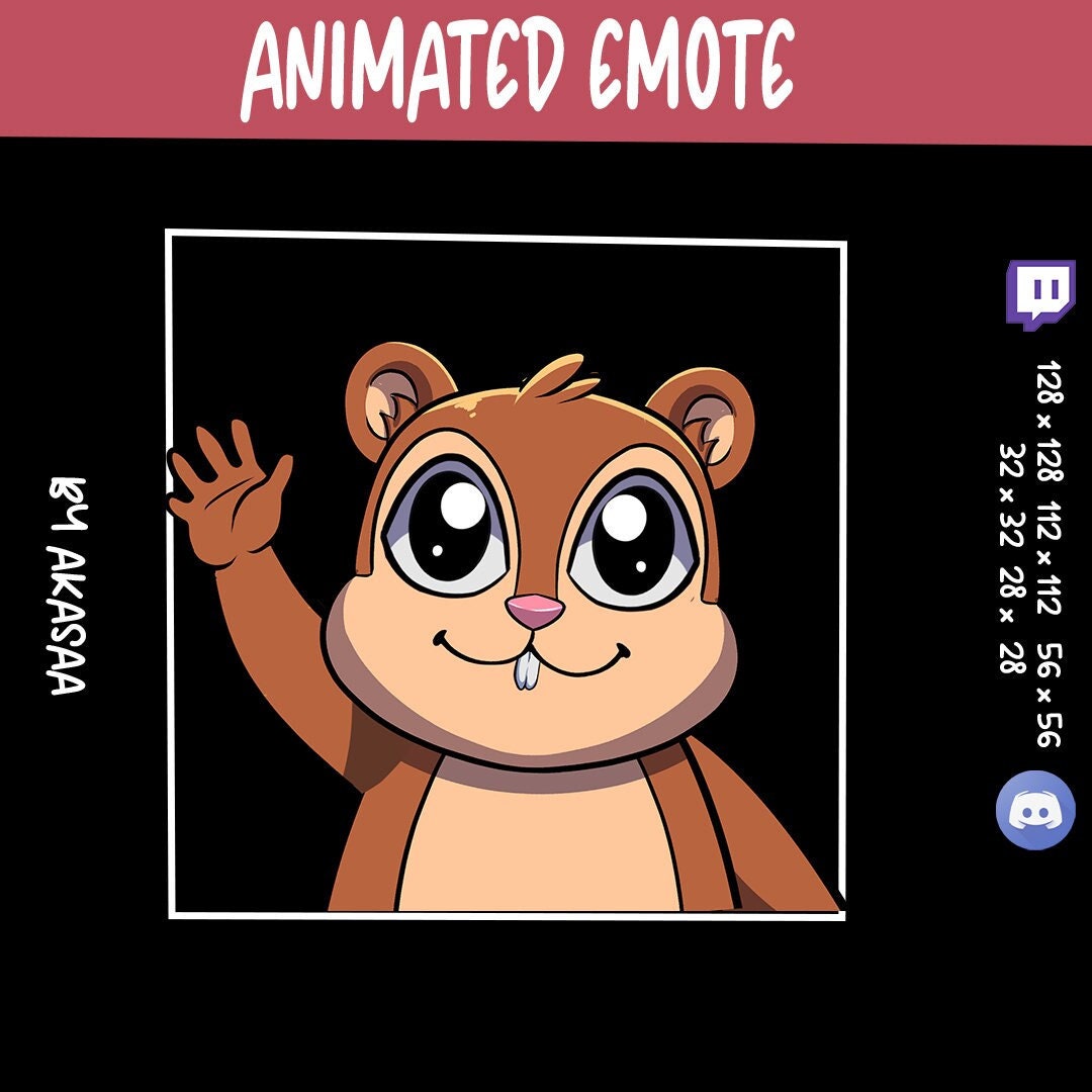 Squirrel Wave Animated Emote | Twitch Emote | Discord Emote | Discord Sticker . - Etsy