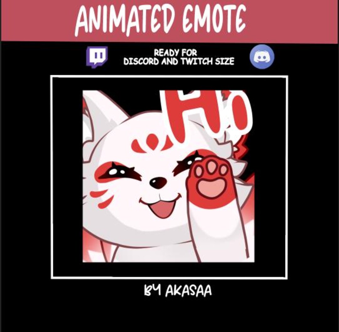Kitsune Wave Animated Emote | Twitch Emote | Discord Emote | Community ...