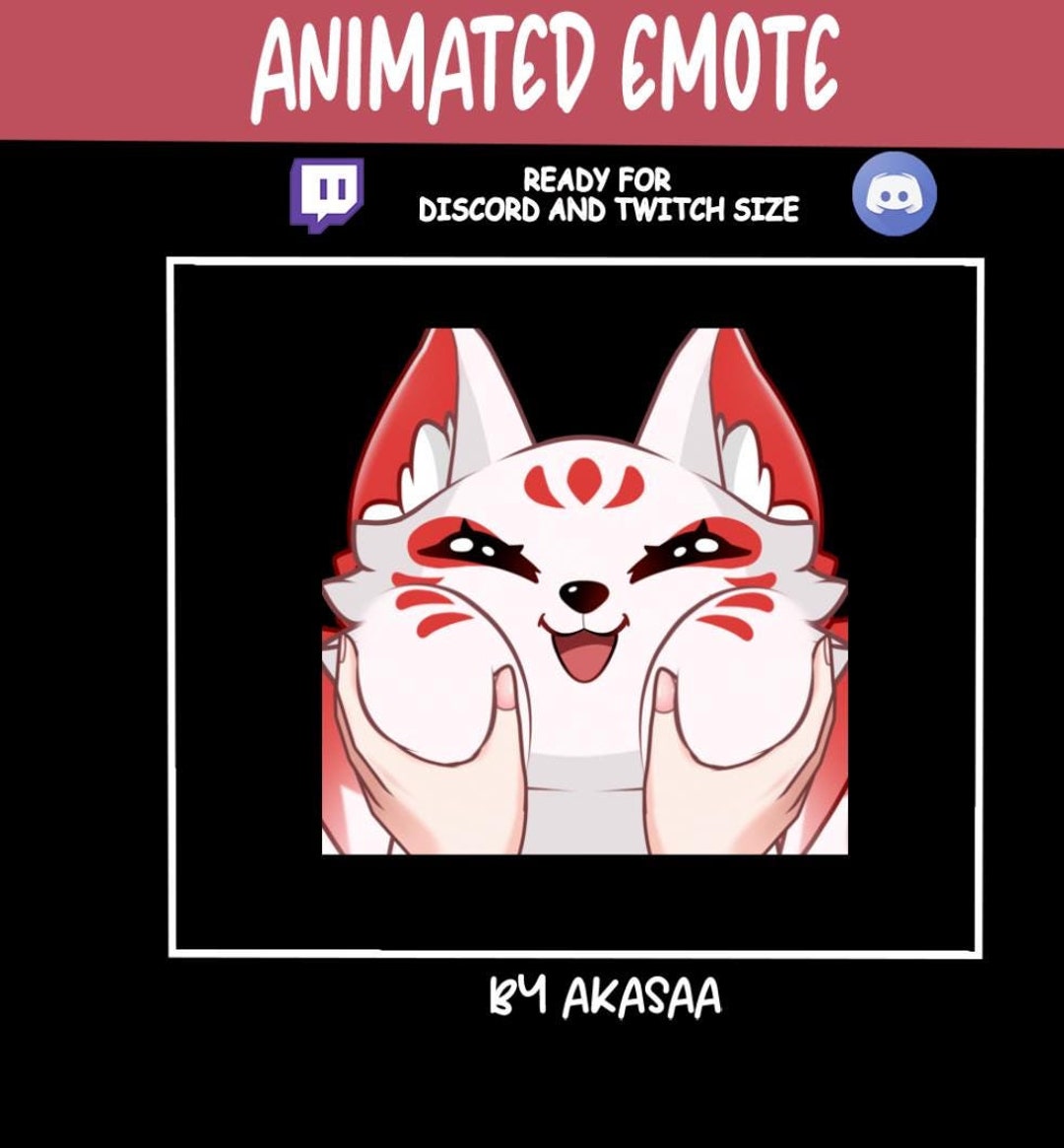 Kitsune Cute Cheek Animated Emote | Twitch Emote | Discord Emote ...