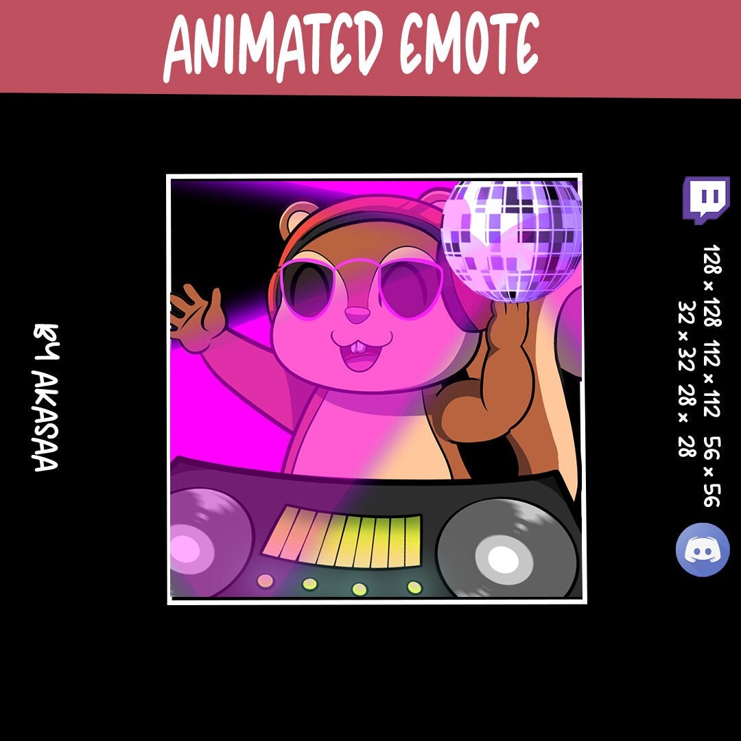 Squirrel Dj Vibe Animated Emote | Twitch Emote | Discord Emote ...