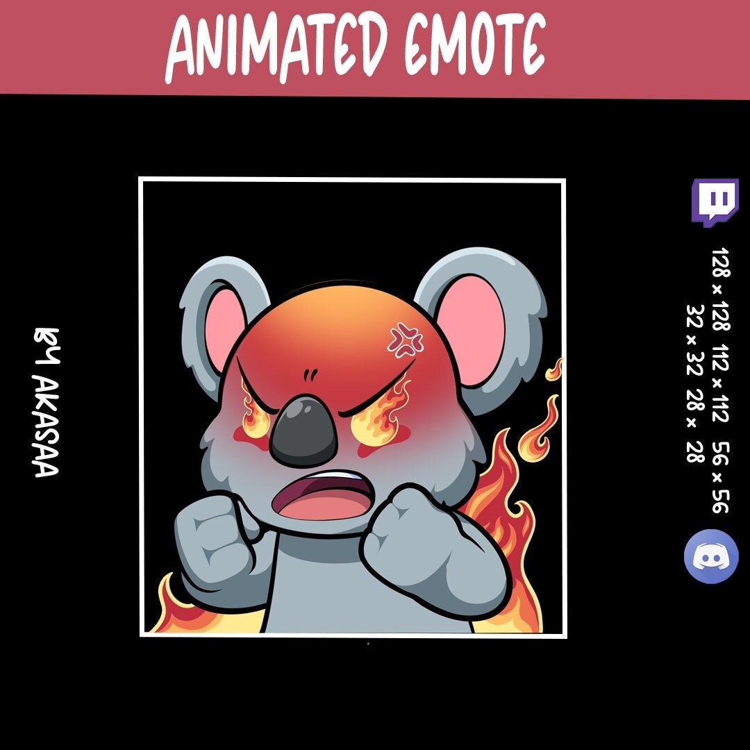 Koala Angry Animated Emote | Twitch Emote | Discord Emote | Community ...