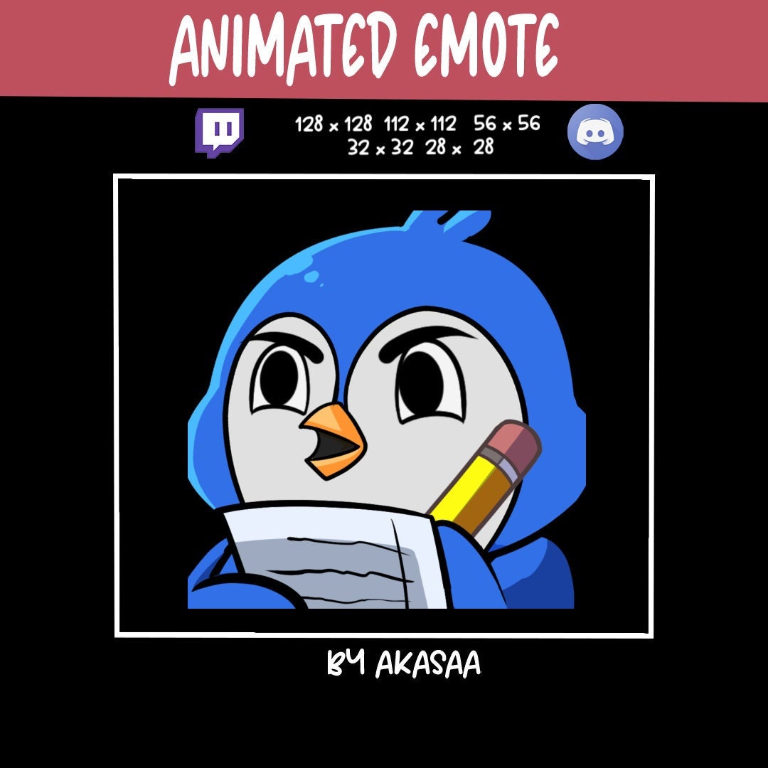 Penguin Noted Animated Emote| Twitch Emote | Discord Emote | Community ...