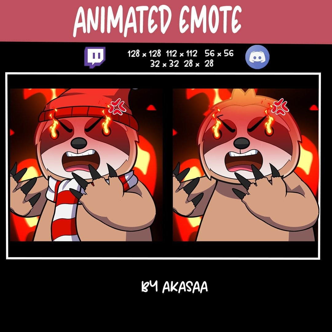 Sloth Angry Animated Emote Twitch Emote Discord Emote Community Emote ...