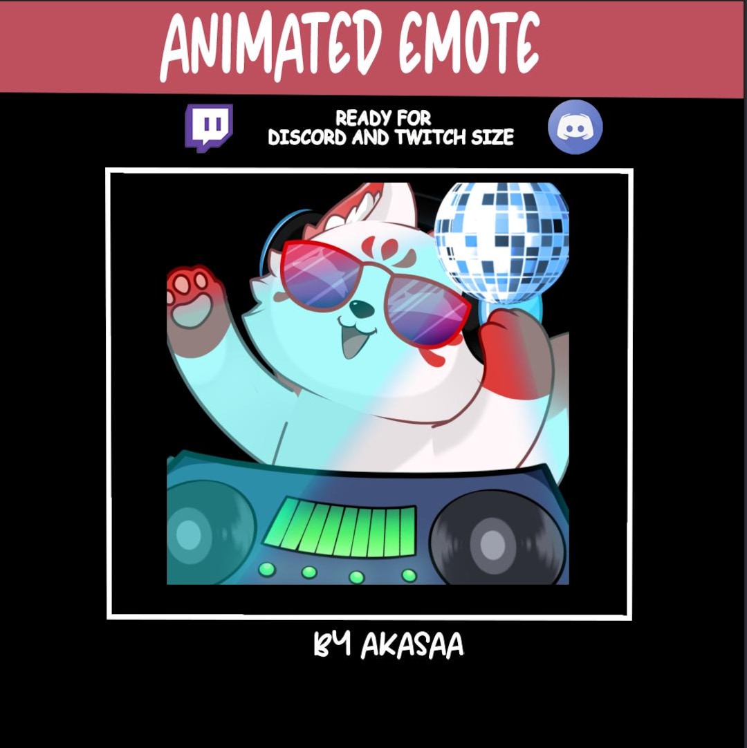 Dj Kitsune Dj Vibe Animated Emote | Twitch Emote | Discord Emote ...