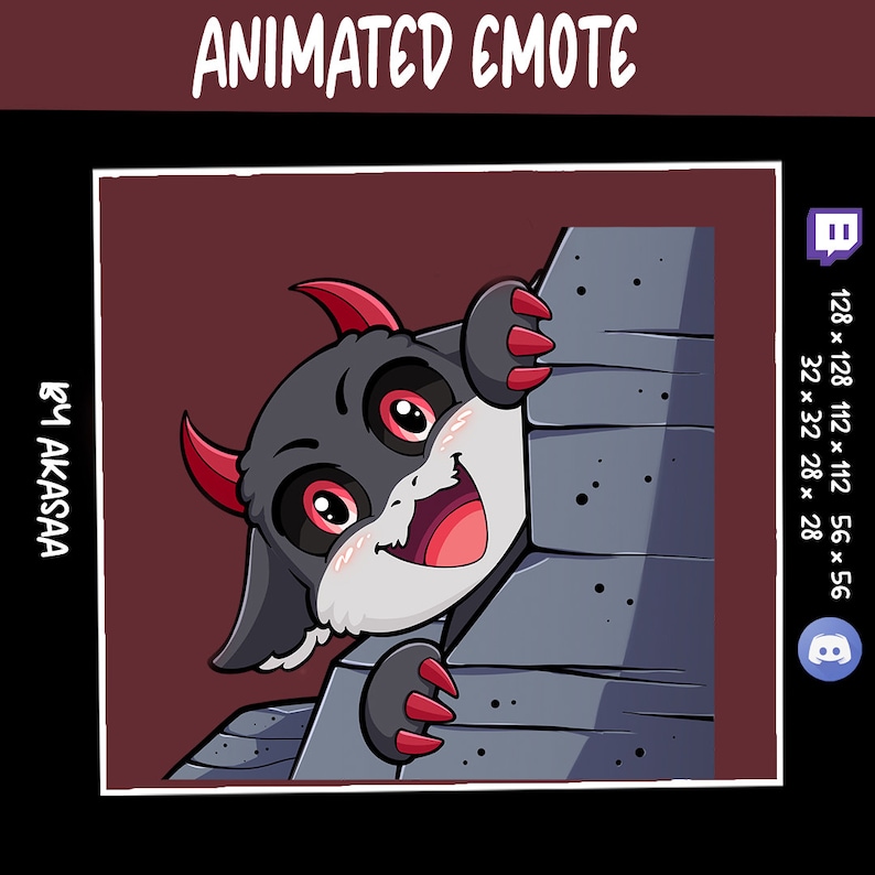Cute Dragon LURK Animated Emote Twitch Emote Discord Emote - Etsy