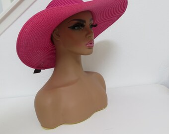 Pink Wide Brim Sun Hat - Etsy