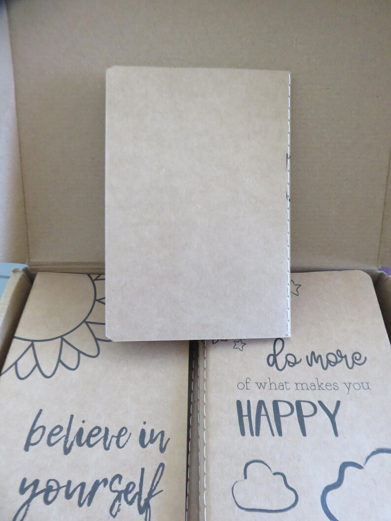 24pc Box Small Blank Notebooks Bulk Size 5.34 X 4" Inches, Kraft Paper ...