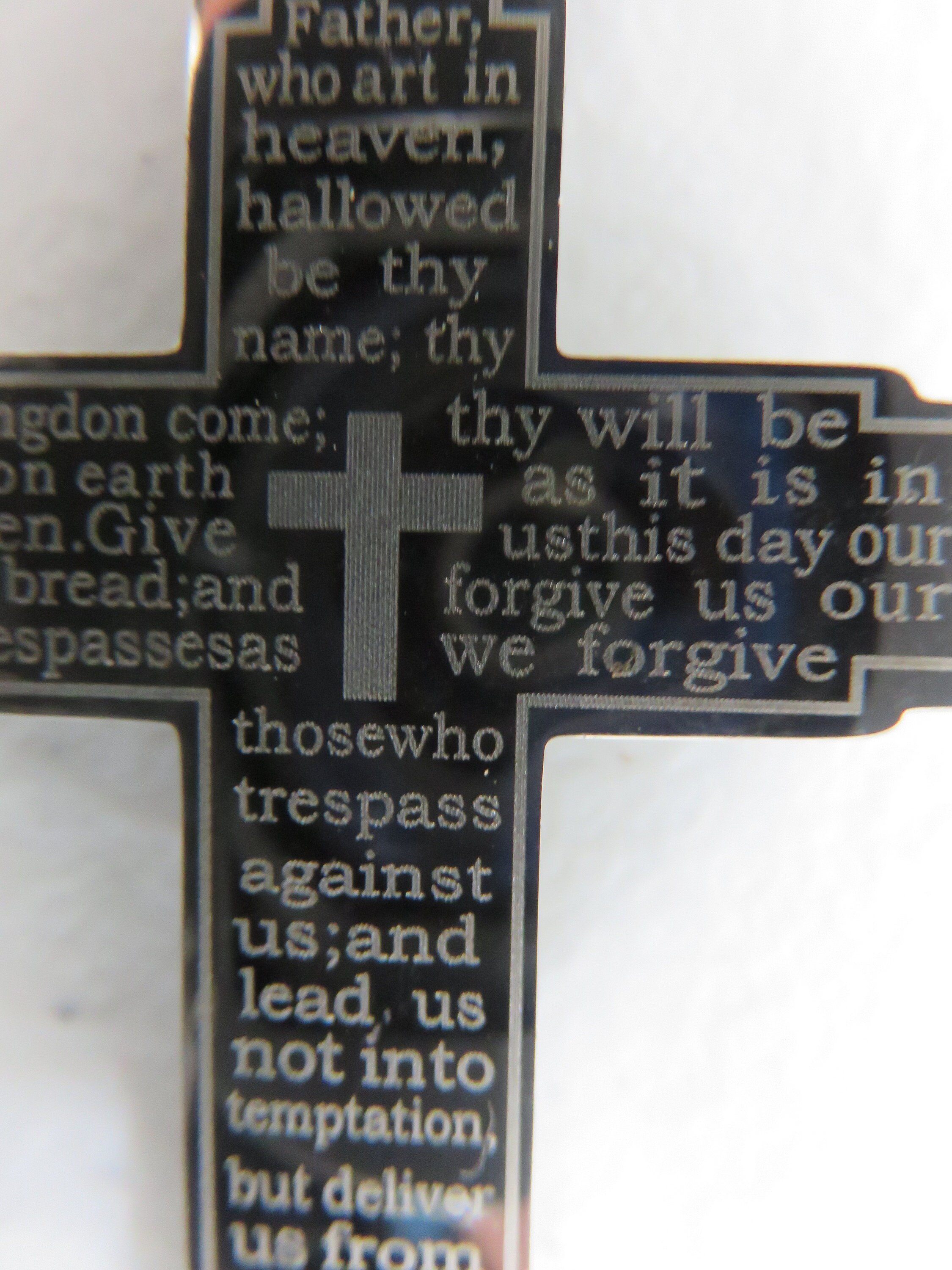 Lords Prayer Cross Necklace for Men/women Silver Stainless Steel - Etsy