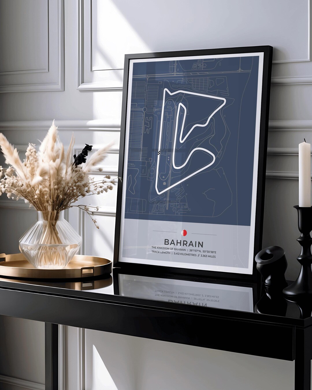 Bahrain - Circuit Map Poster | Motor Circuit Track Maps & Gifts ...