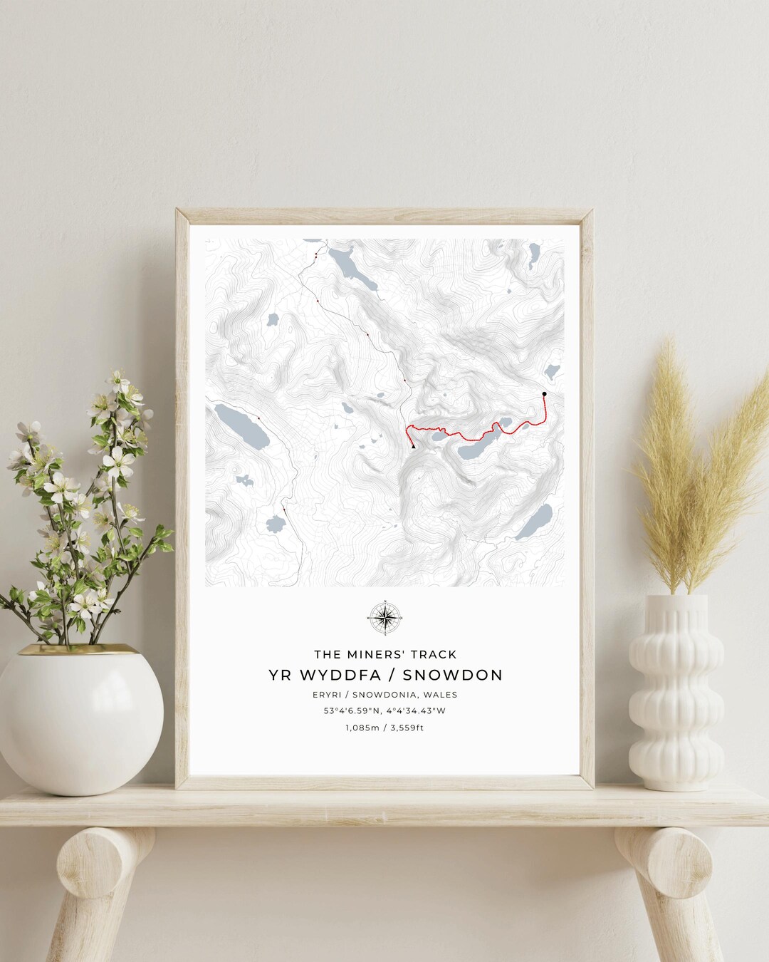 Snowdon - Miners' Track Route Map Poster | Snowdon Gifts | Gifts for ...