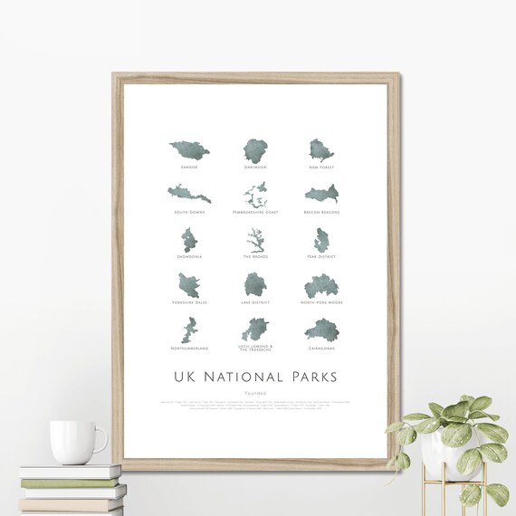 UK National Parks Map Fine Art Print - Etsy
