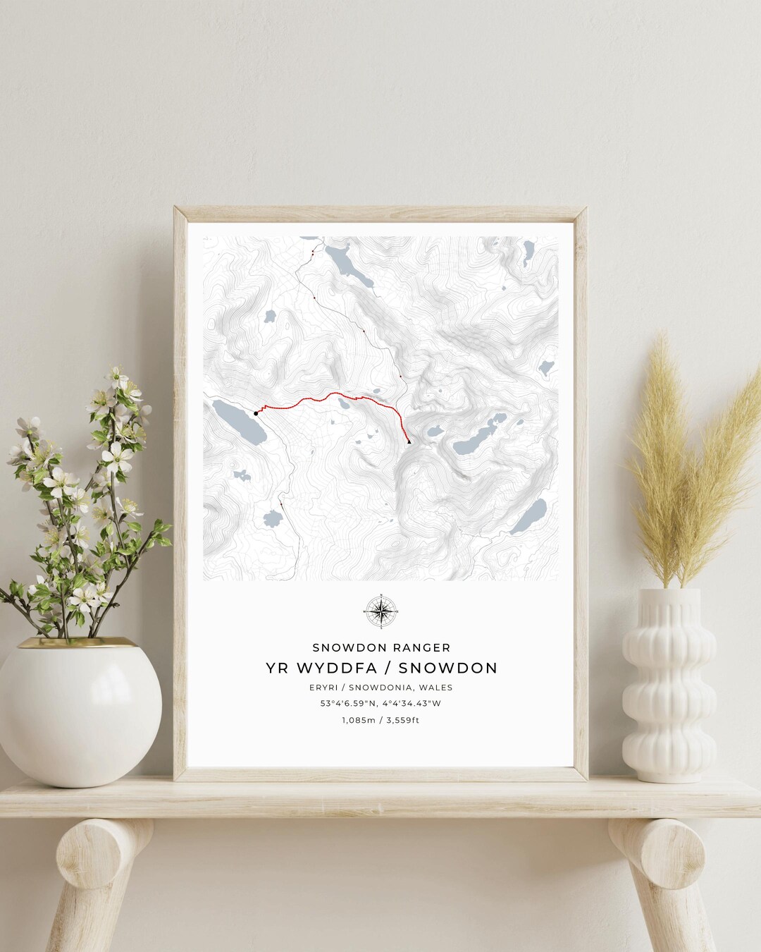 Snowdon Ranger Path Route Map Poster | Snowdon Gifts | Gifts for ...