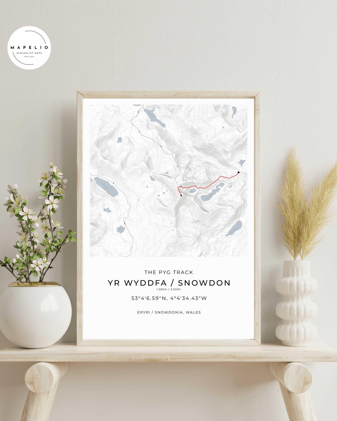 Snowdon Pyg Track Contour Map - Etsy