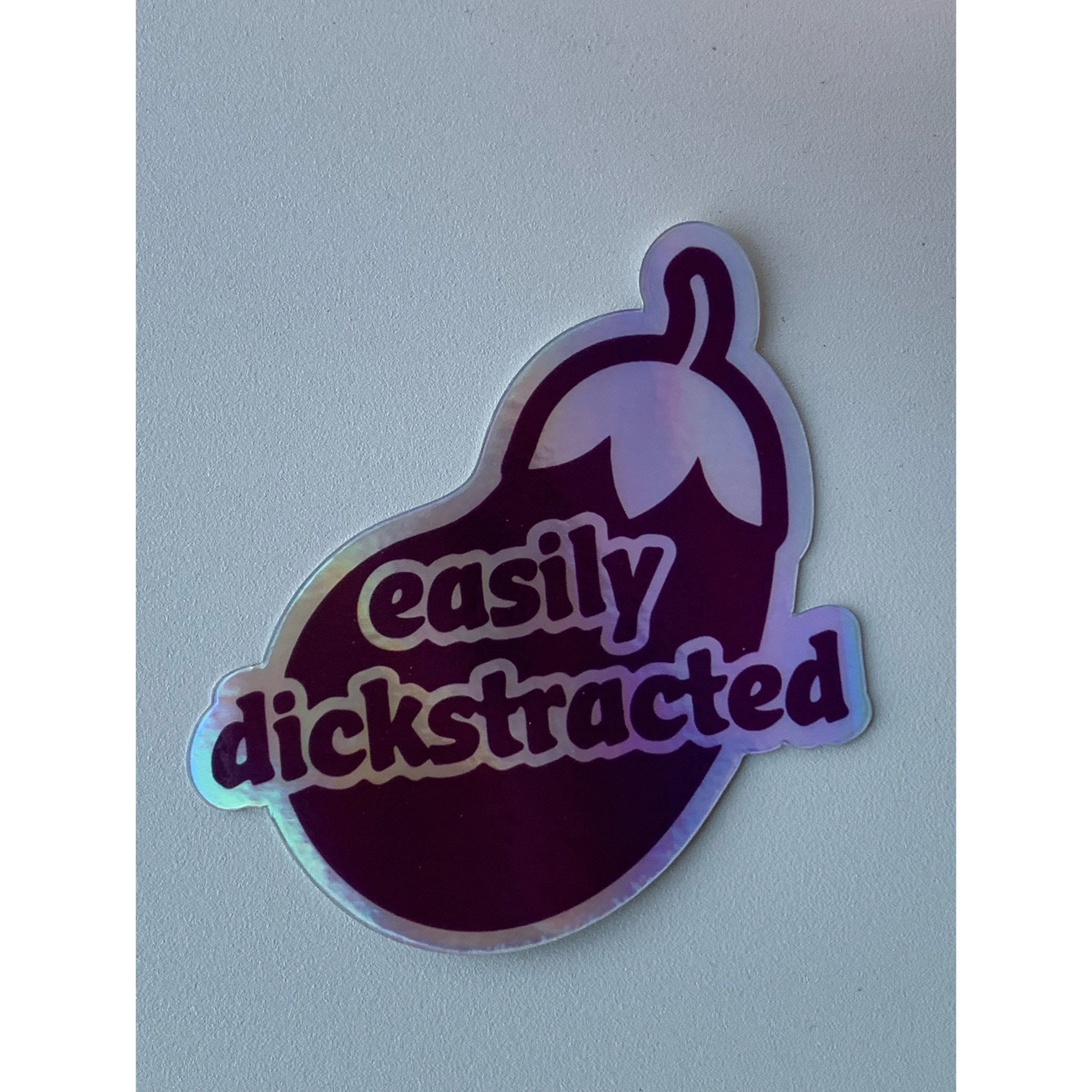 Swinger Lifestyle Sticker - Easily Dickstracted Eggplant Emoji Adult ...