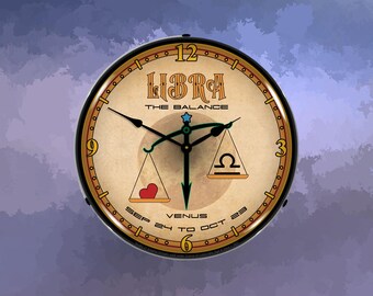 Libra Clock - Etsy