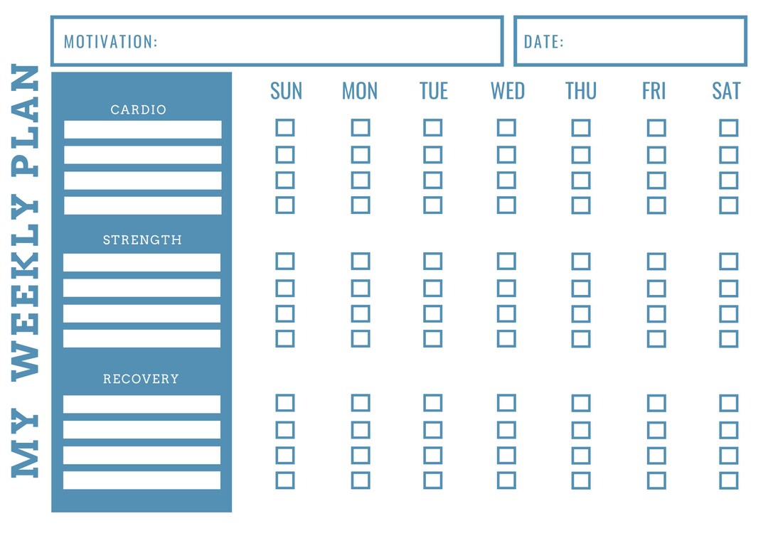 Weekly Motivation Chart - Etsy
