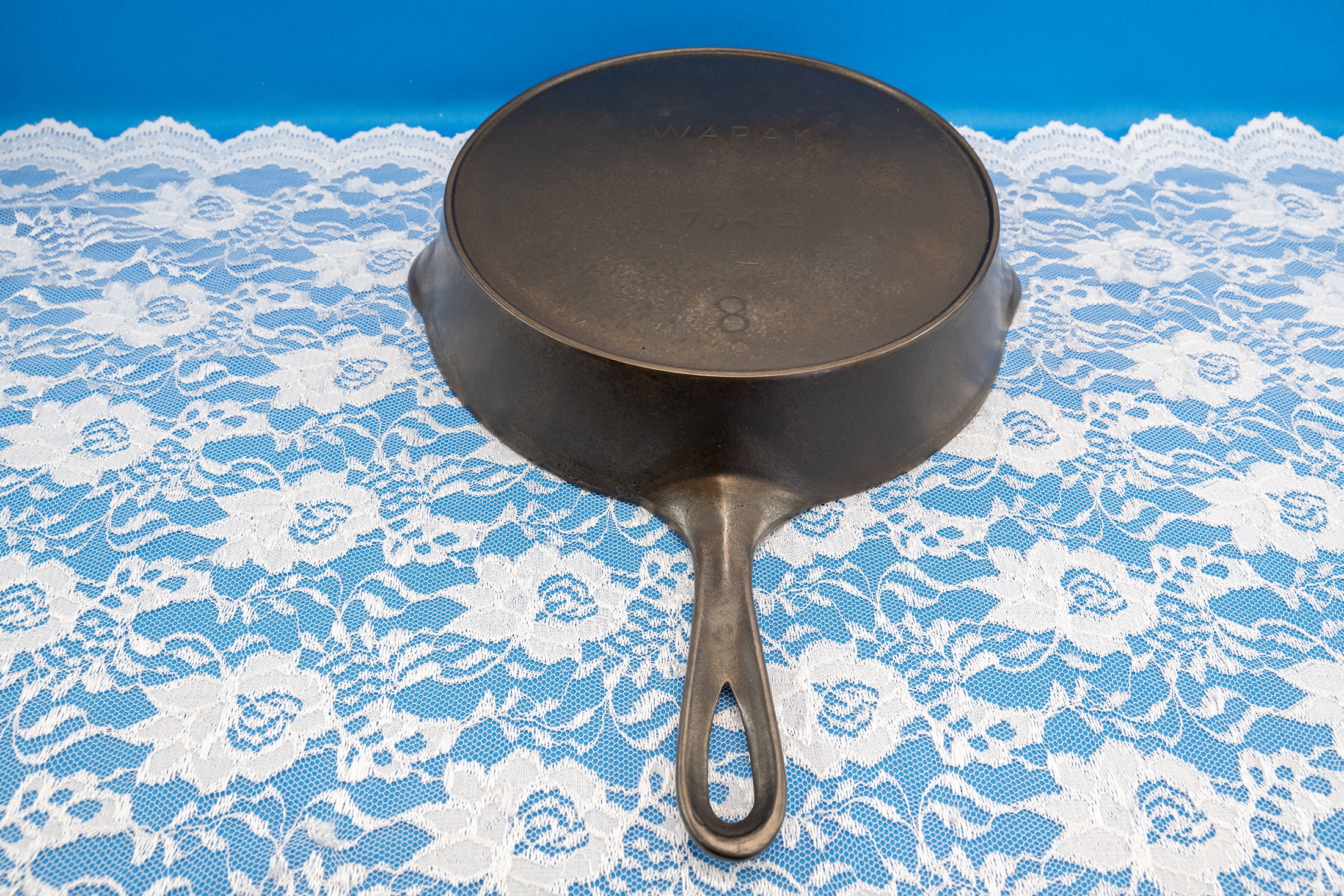 No. 8 Wapak Straight Block Logo, Early Logo Cast Iron Skillet 704 E - Etsy