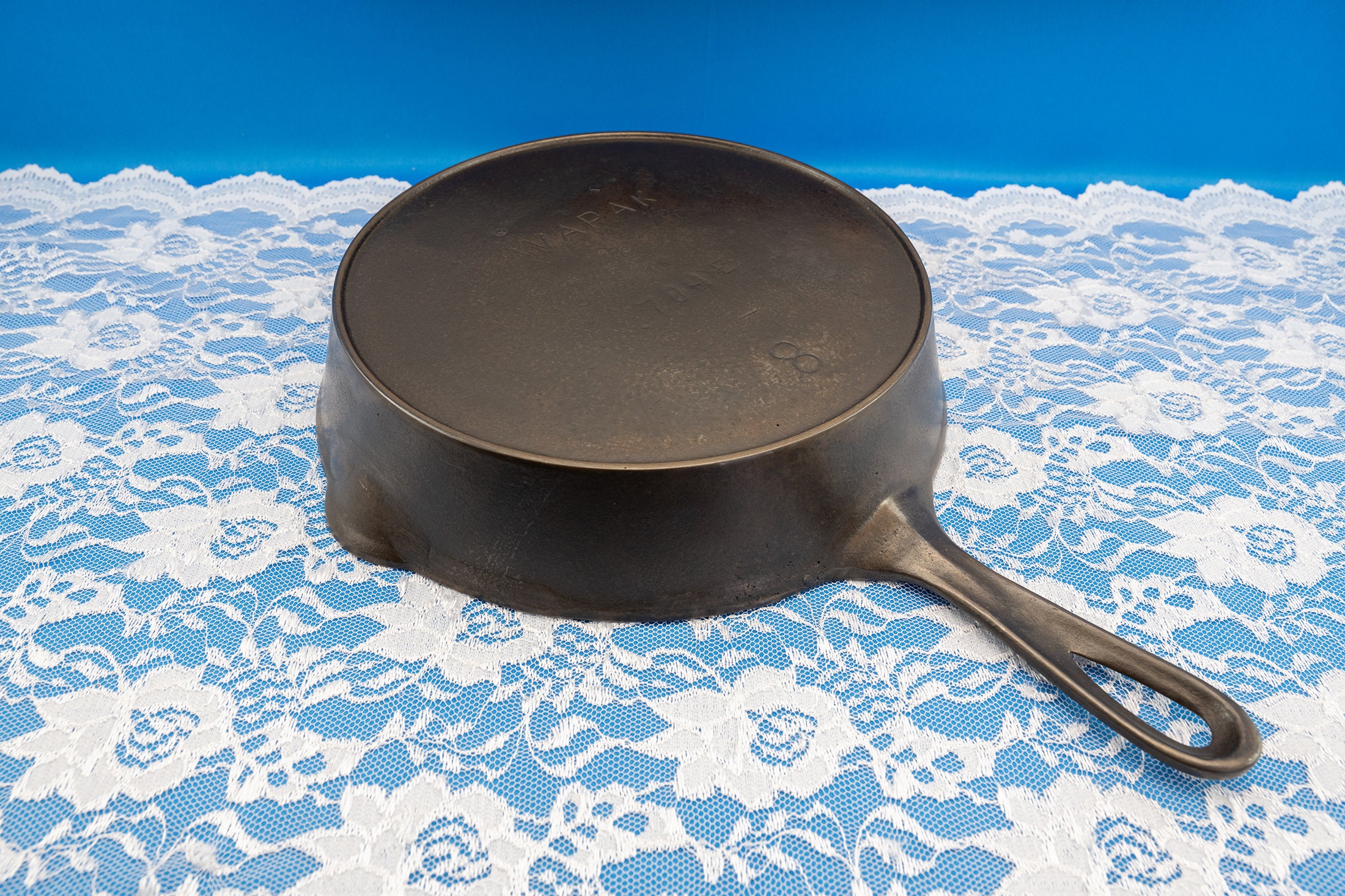 No. 8 Wapak Straight Block Logo, Early Logo Cast Iron Skillet 704 E - Etsy