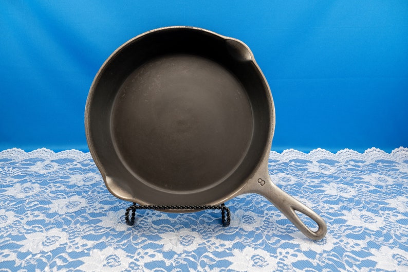 No. 8 Wagner Ware Sidney -O- Stylized Logo Nickel Plated Cast Iron ...