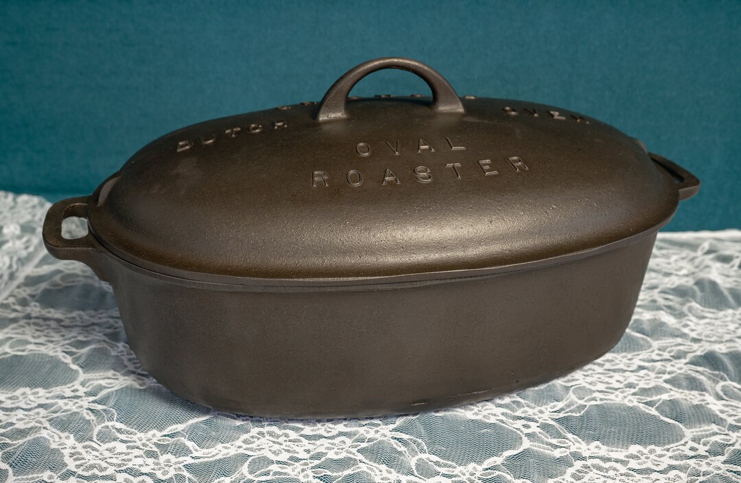 No. 5 Griswold Oval Roaster Dutch Oven Large Block Logo Cast - Etsy No. 5 Griswold Oval Roaster Dutch Oven Large Block Logo Cast - Etsy