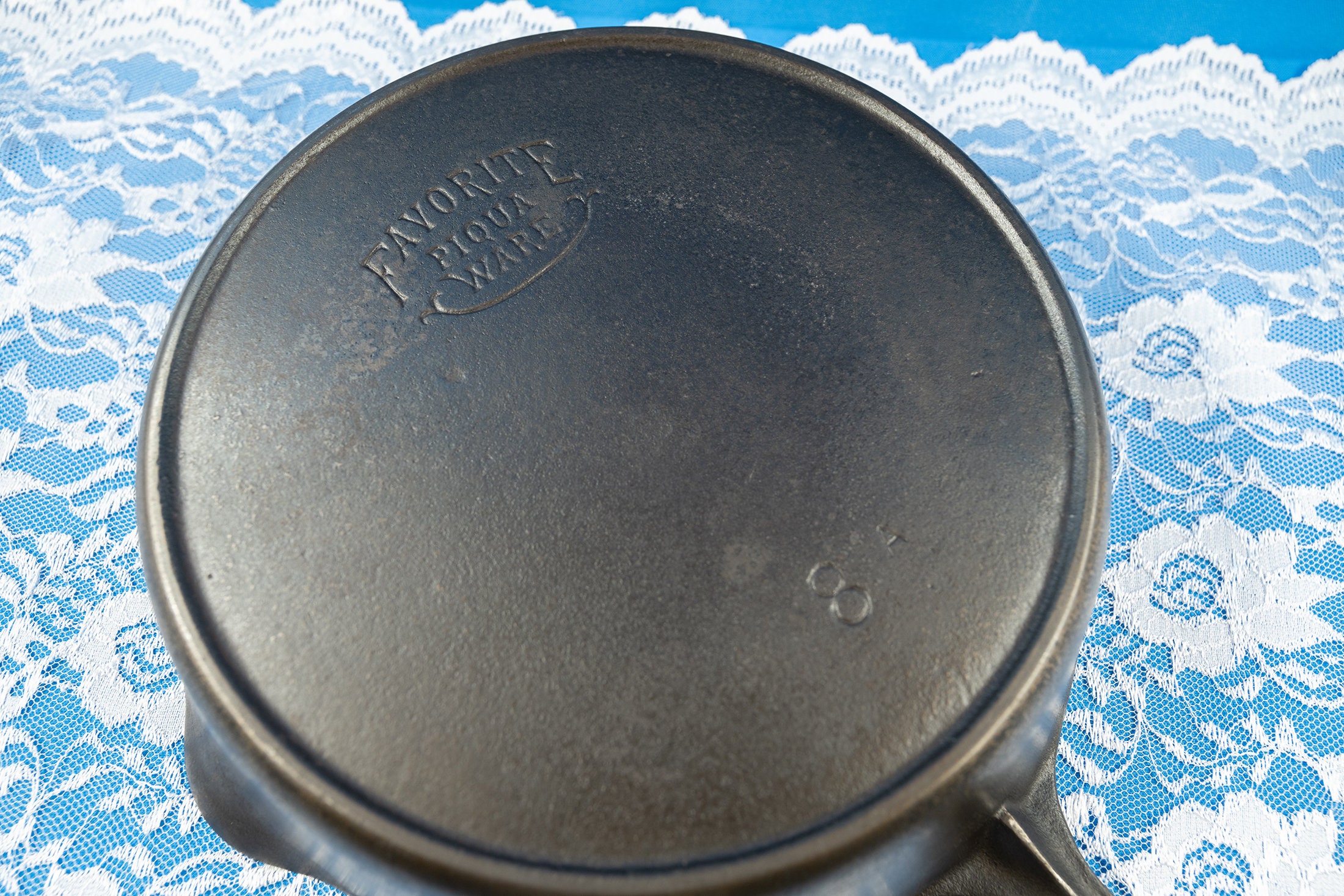 No. 8 Favorite Piqua Ware Smiley Logo, Cast Iron Skillet, 8 A - Etsy
