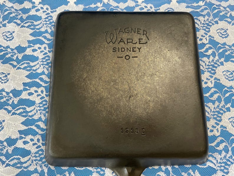 Wagner Ware Square Skillet Stylized Logo Cast Iron Skillet, #1218C - Etsy