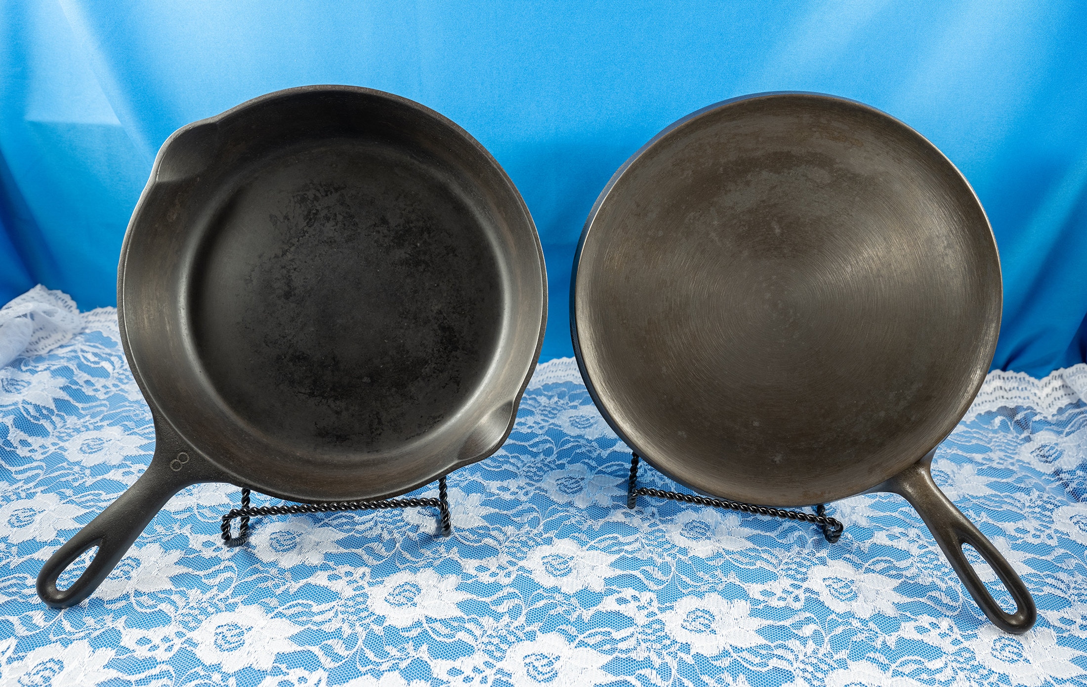 No. 8 Wagner Skillet and Griddle Set, Flat Round Griddle, Both Wagner ...