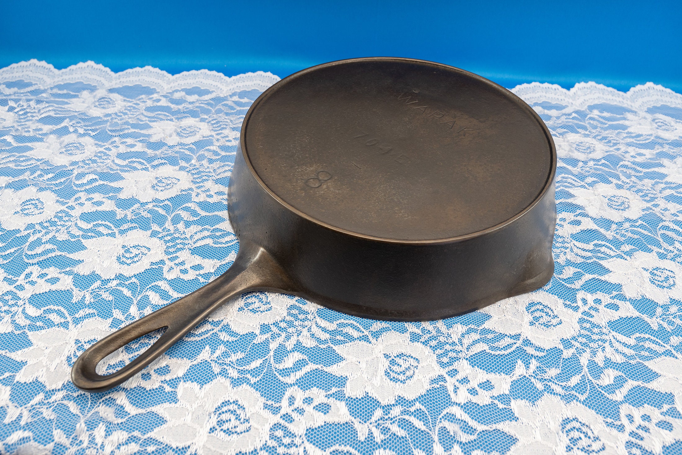 No. 8 Wapak Straight Block Logo, Early Logo Cast Iron Skillet 704 E - Etsy