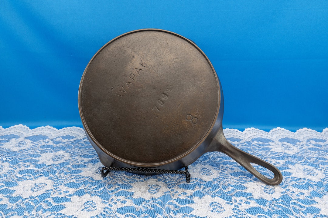 No. 8 Wapak Straight Block Logo, Early Logo Cast Iron Skillet 704 E - Etsy