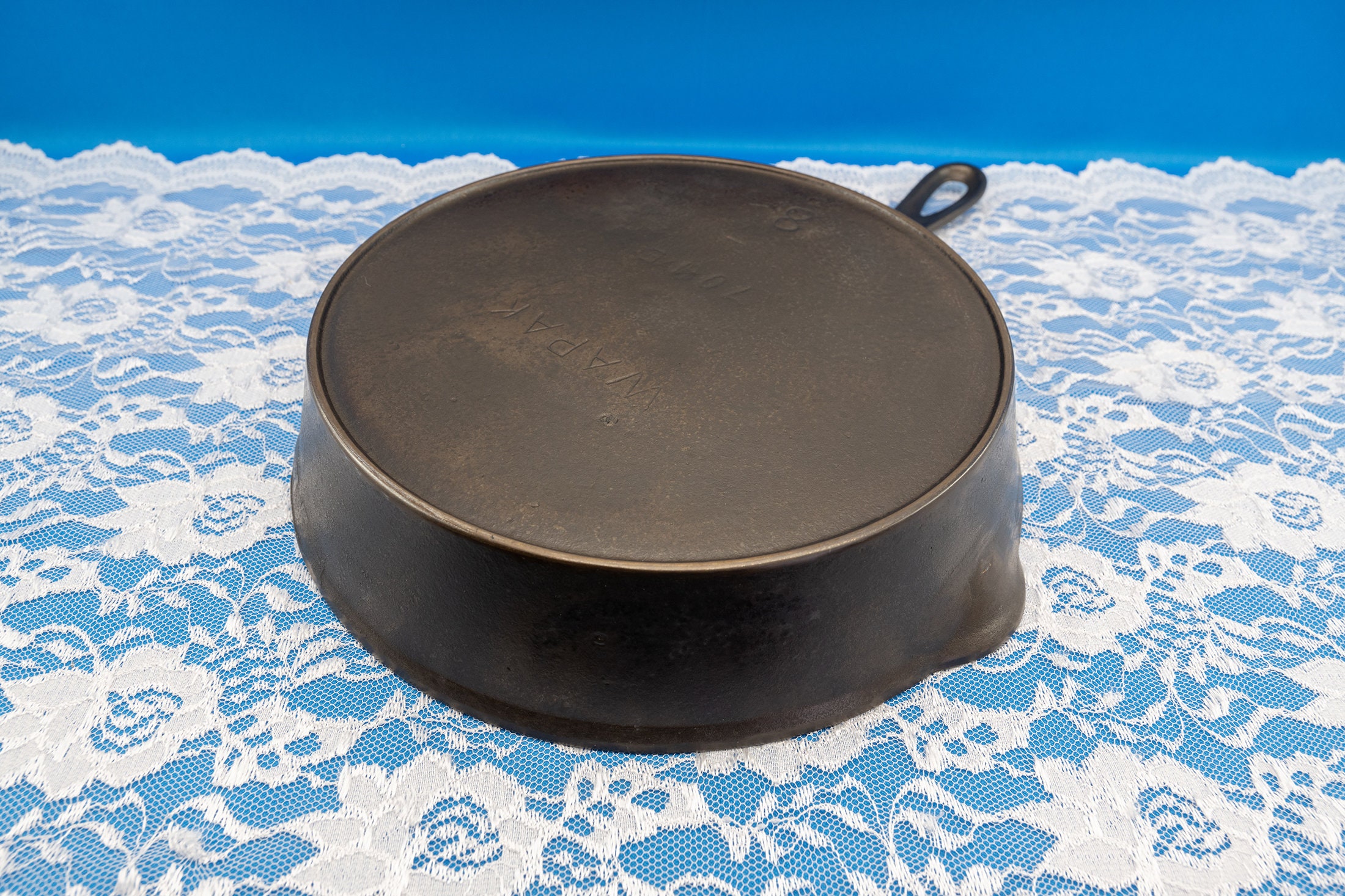 No. 8 Wapak Straight Block Logo, Early Logo Cast Iron Skillet 704 E - Etsy