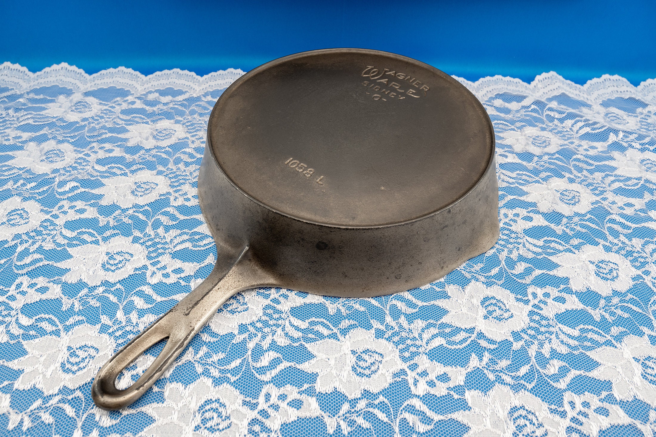 No. 8 Wagner Ware Sidney -O- Stylized Logo Nickel Plated Cast Iron ...