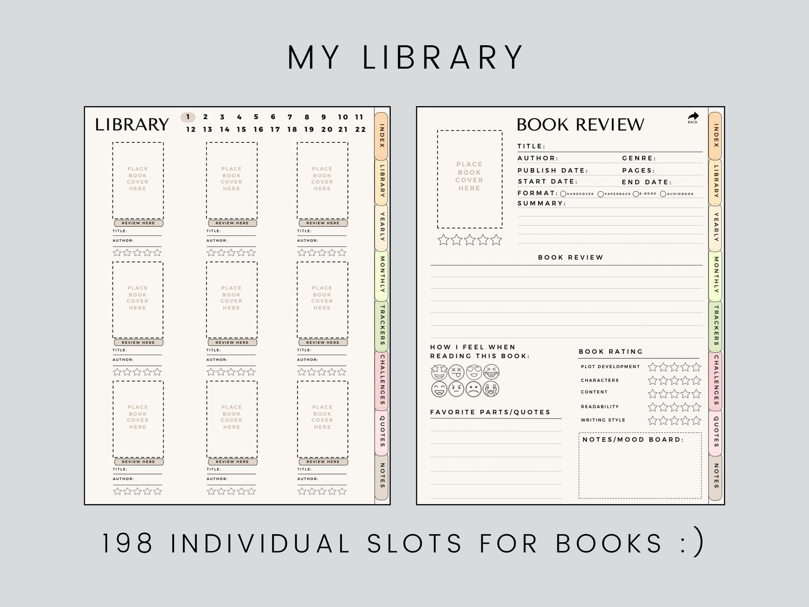 Digital Reading Journal | Hyperlinked |reusable Reading Planner for ...