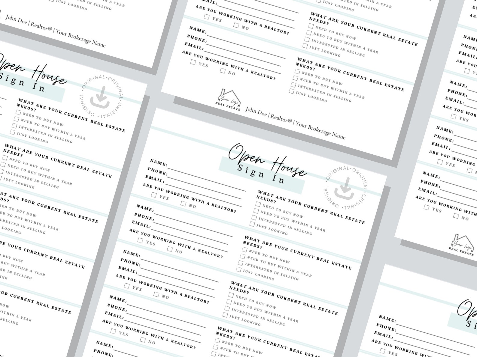 Real Estate Open House Sign in Sheet Template - Editable - Etsy