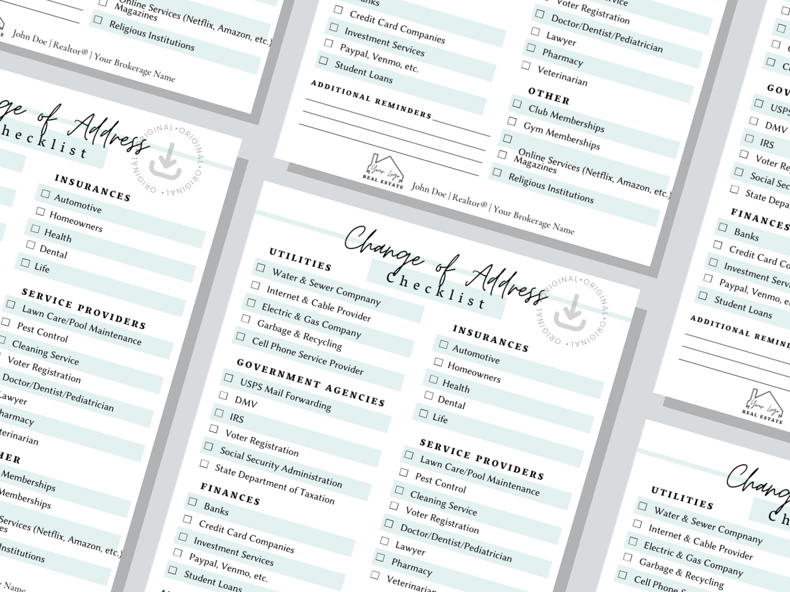 Change of Address Checklist Template (real Estate) - Editable - Etsy