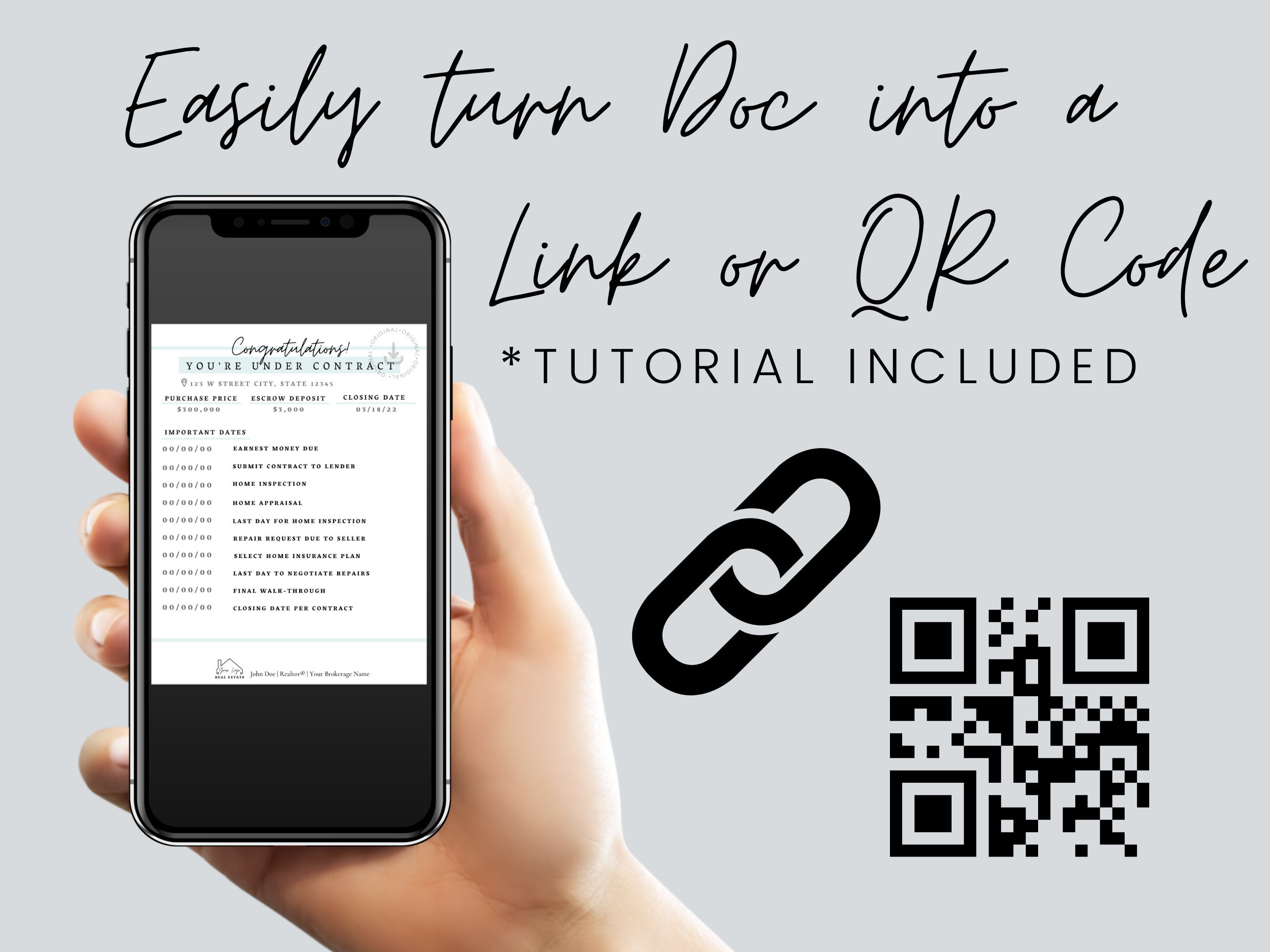 Under Contract Timeline Template (real Estate) - Editable - Etsy