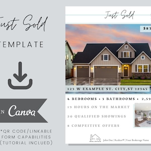Just Sold Template (real Estate) - Editable - Etsy