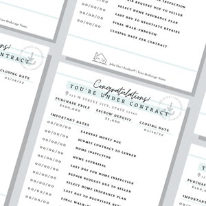 Under Contract Timeline Template (real Estate) - Editable - Etsy
