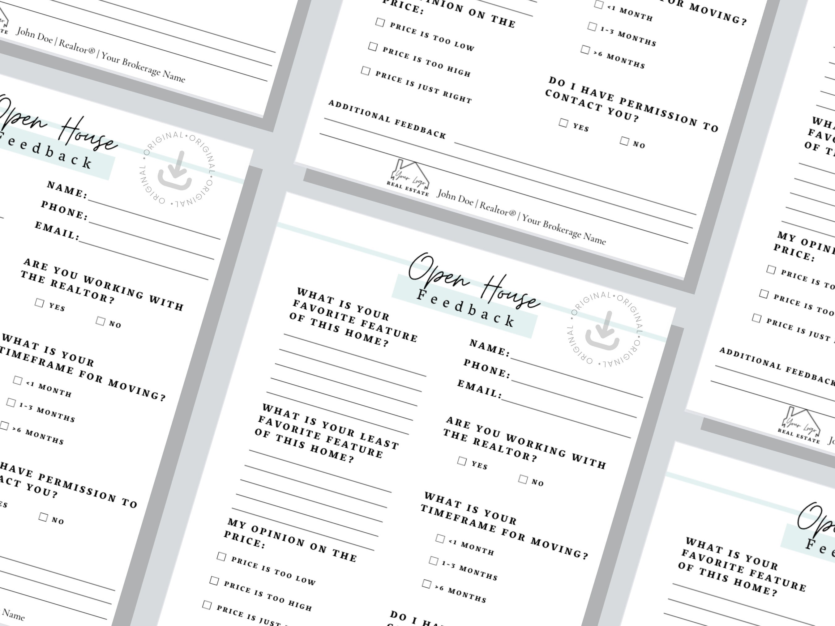 Open House Feedback Template (real Estate) - Editable - Etsy