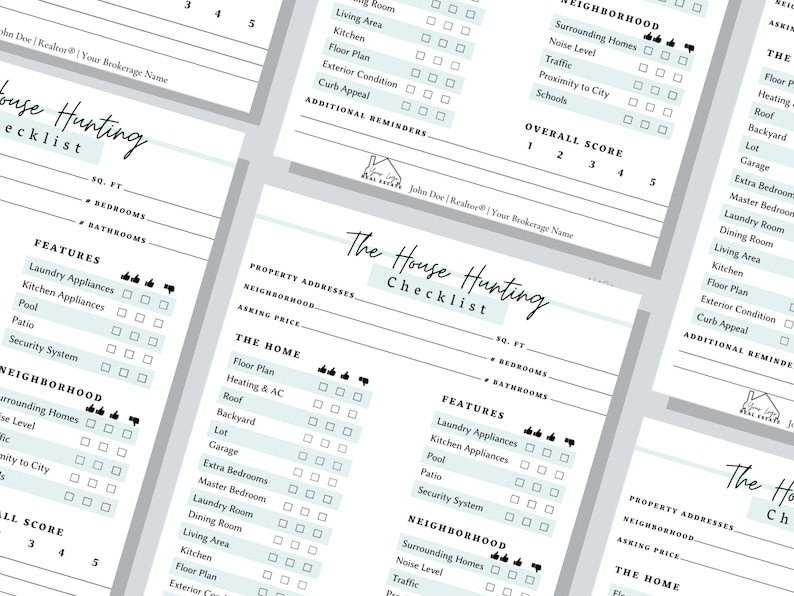 Real Estate House Hunting Checklist Template - Editable - Etsy