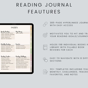 Digital Reading Journal | Hyperlinked |reusable Reading Planner for ...