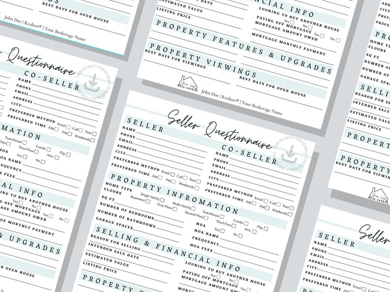 Seller Questionnaire Template (real Estate) - Editable - Etsy