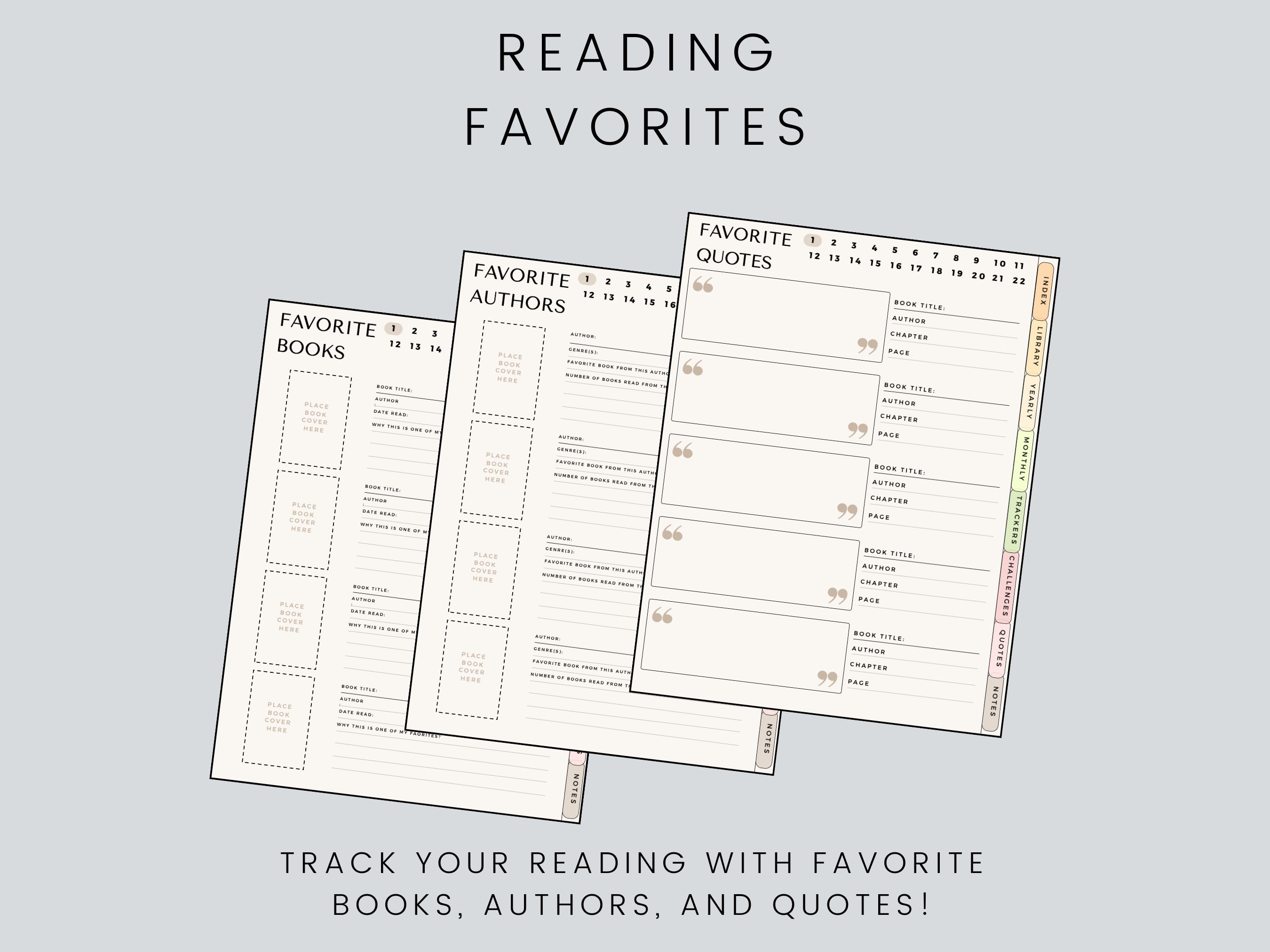 Digital Reading Journal | Hyperlinked |reusable Reading Planner for ...