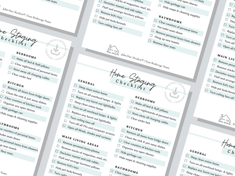 Home Staging Checklist Template (real Estate) - Editable - Etsy